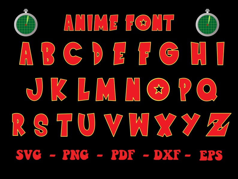 Anime Font SVG, Anime Alphabet, Svg Fonts, School Font, Digital ...