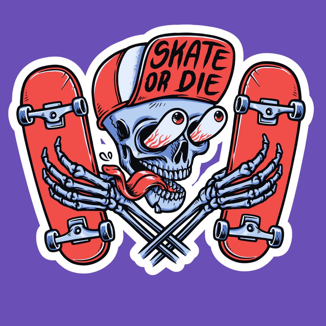 Skate or Die Stickers Skaters Stickers for Skaters Red Stickers - Etsy