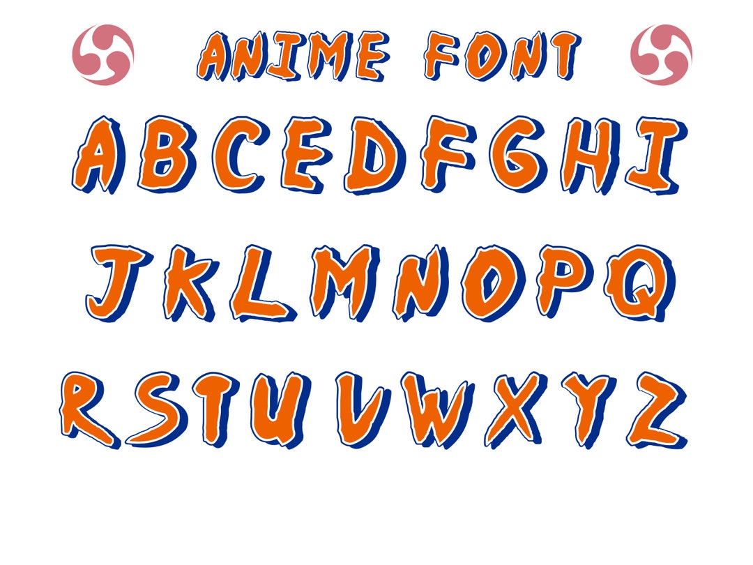 Anime Font SVG, Anime Alphabet, Svg Fonts, School Font, Digital ...