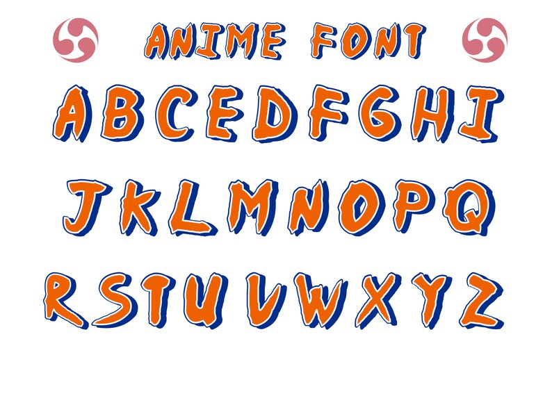 Anime Font SVG, Anime Alphabet, Svg Fonts, School Font, Digital ...