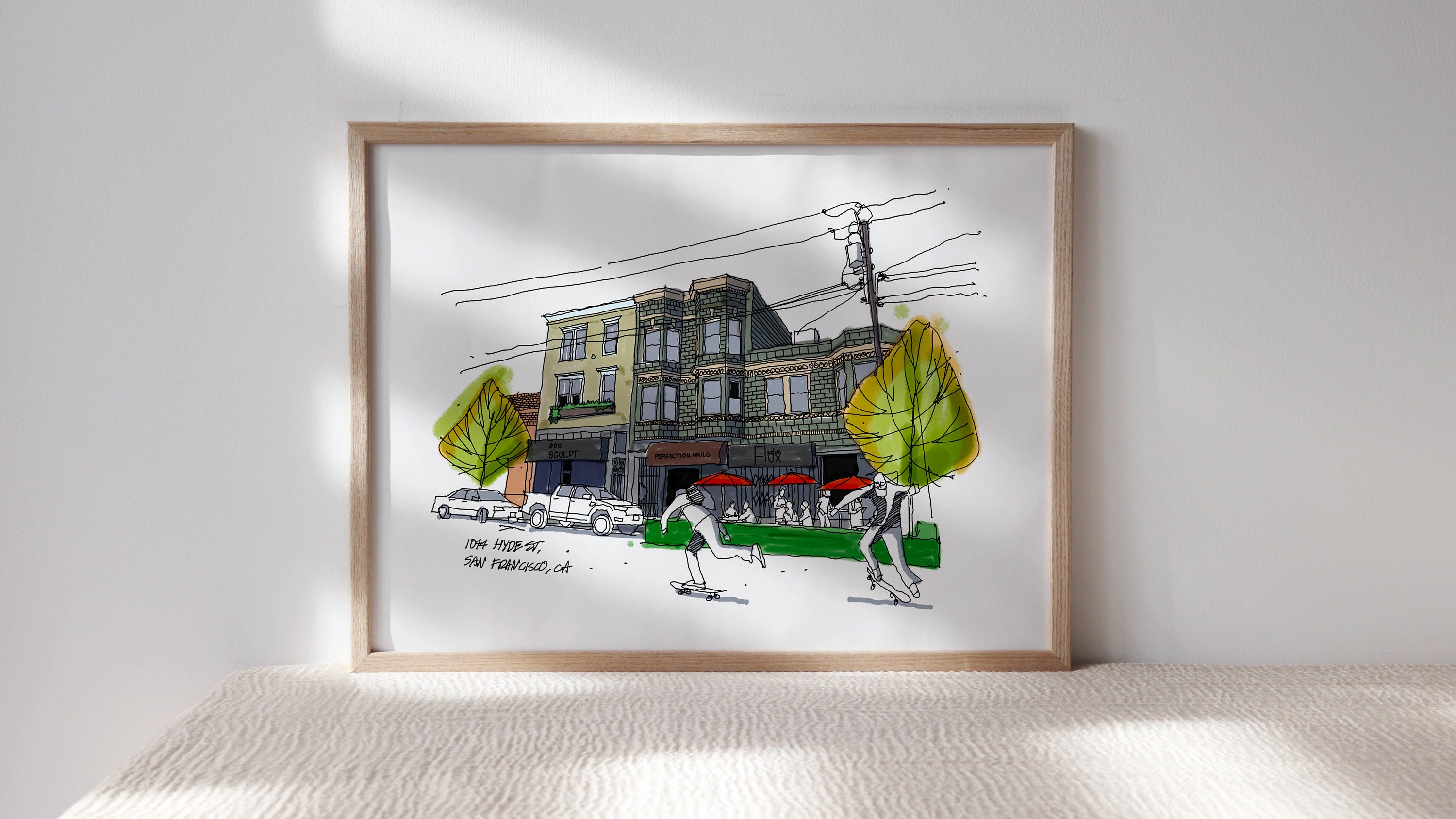 1044 Hyde St. Sketch, Urban Sketch Art, Urban Sketch Wall Art, Urban ...