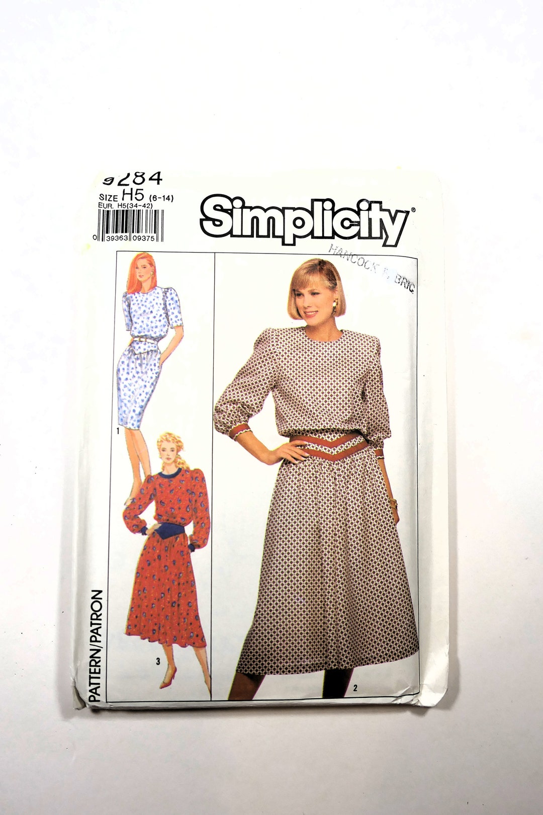 Simplicity Sewing Pattern 9284 | Dress Sewing Pattern With Sleeve ...
