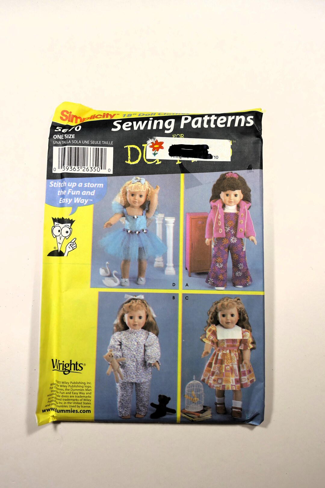 Simplicity Dolls Cloths Sewing Pattern 5670 | Cloths for 18" Dolls ...
