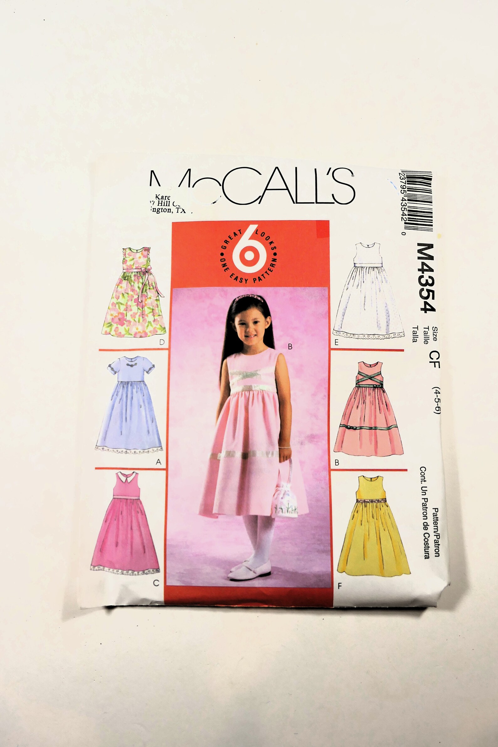 Mccall's Sewing Pattern M4354 | Girls Dress Sewing Pattern | Sizes 4-5 ...
