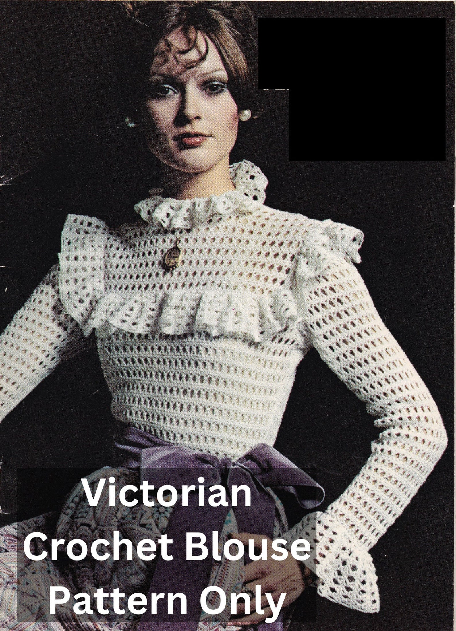 Vintage Crochet Top Pattern Crochet Victorian Shirt Pattern Crochet ...
