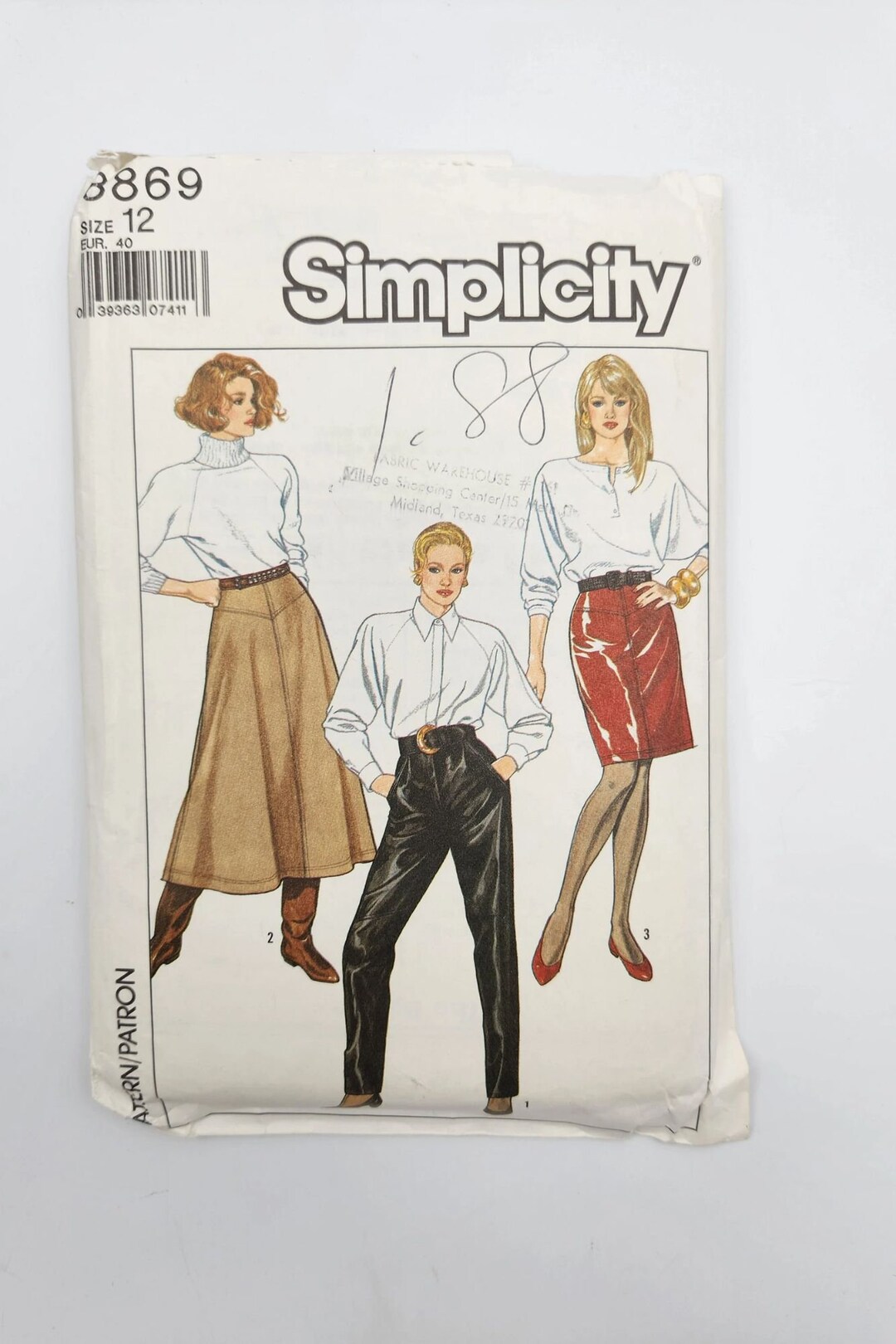 Simplicity 8869 Sewing Pattern: Misses Pants and Skirts, Size 12 (uncut ...