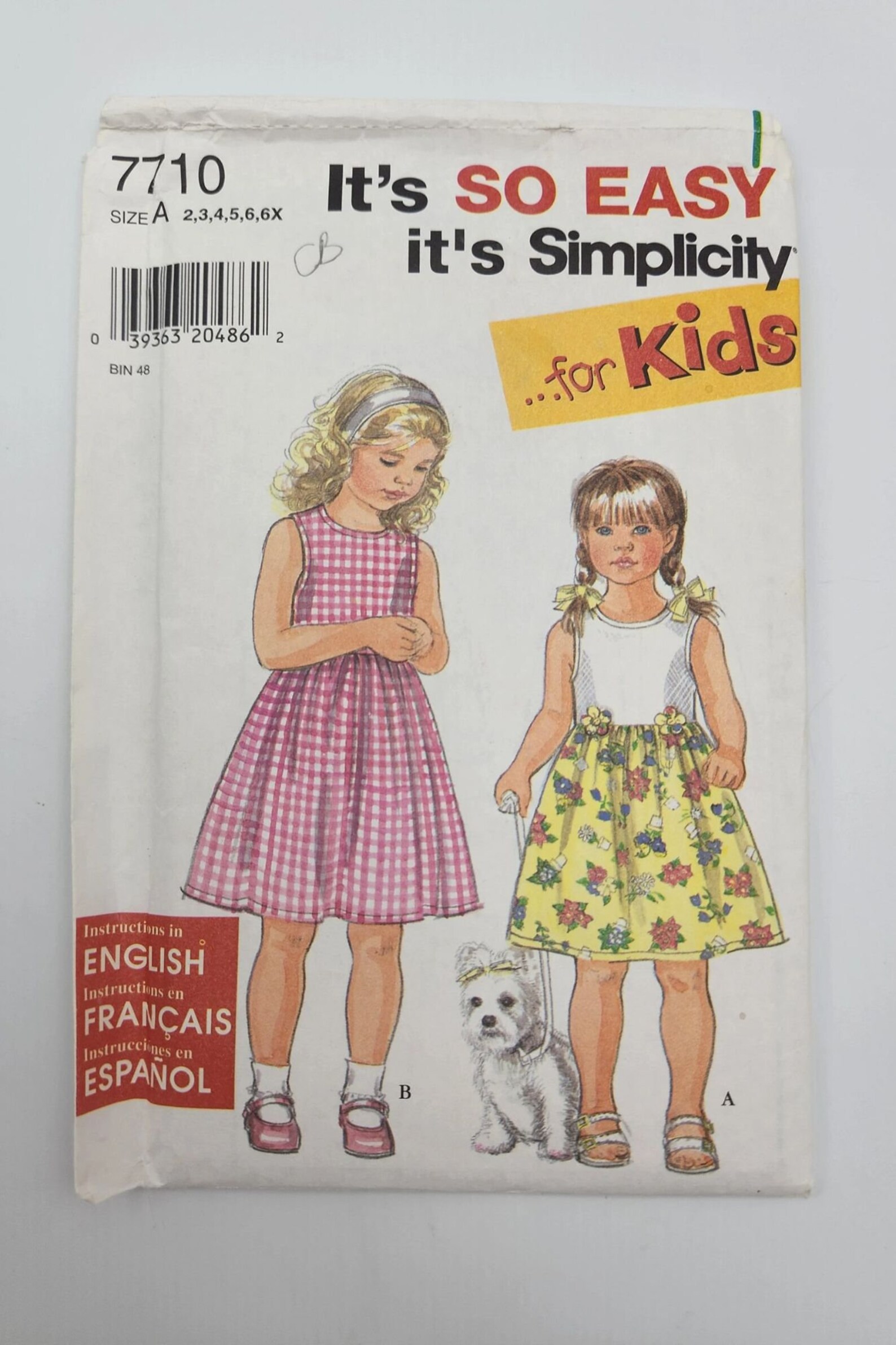 Simplicity Sewing Pattern 7710 | Girls Dress Sewing Pattern | Sizes 2-3 ...