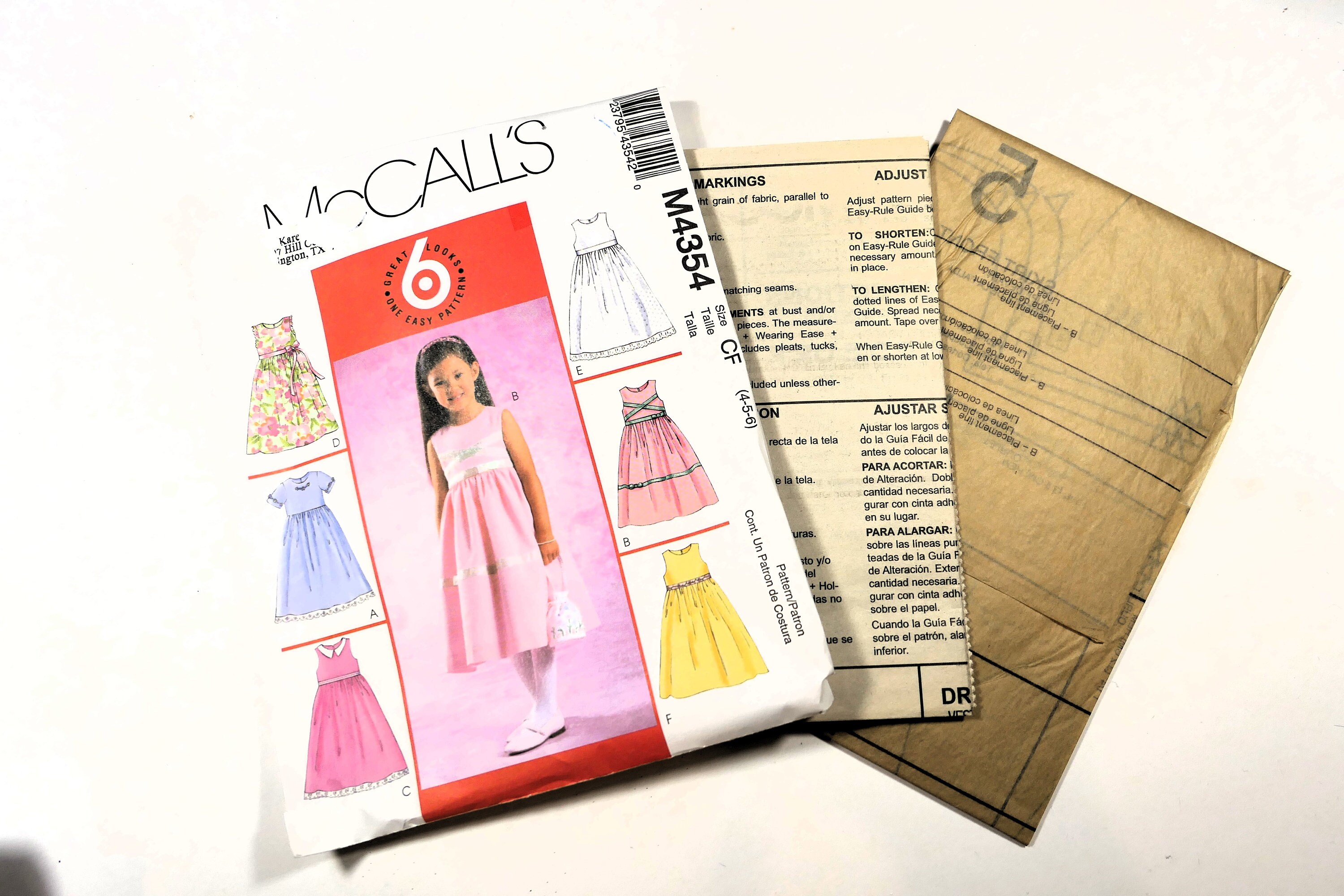 Mccall's Sewing Pattern M4354 | Girls Dress Sewing Pattern | Sizes 4-5 ...