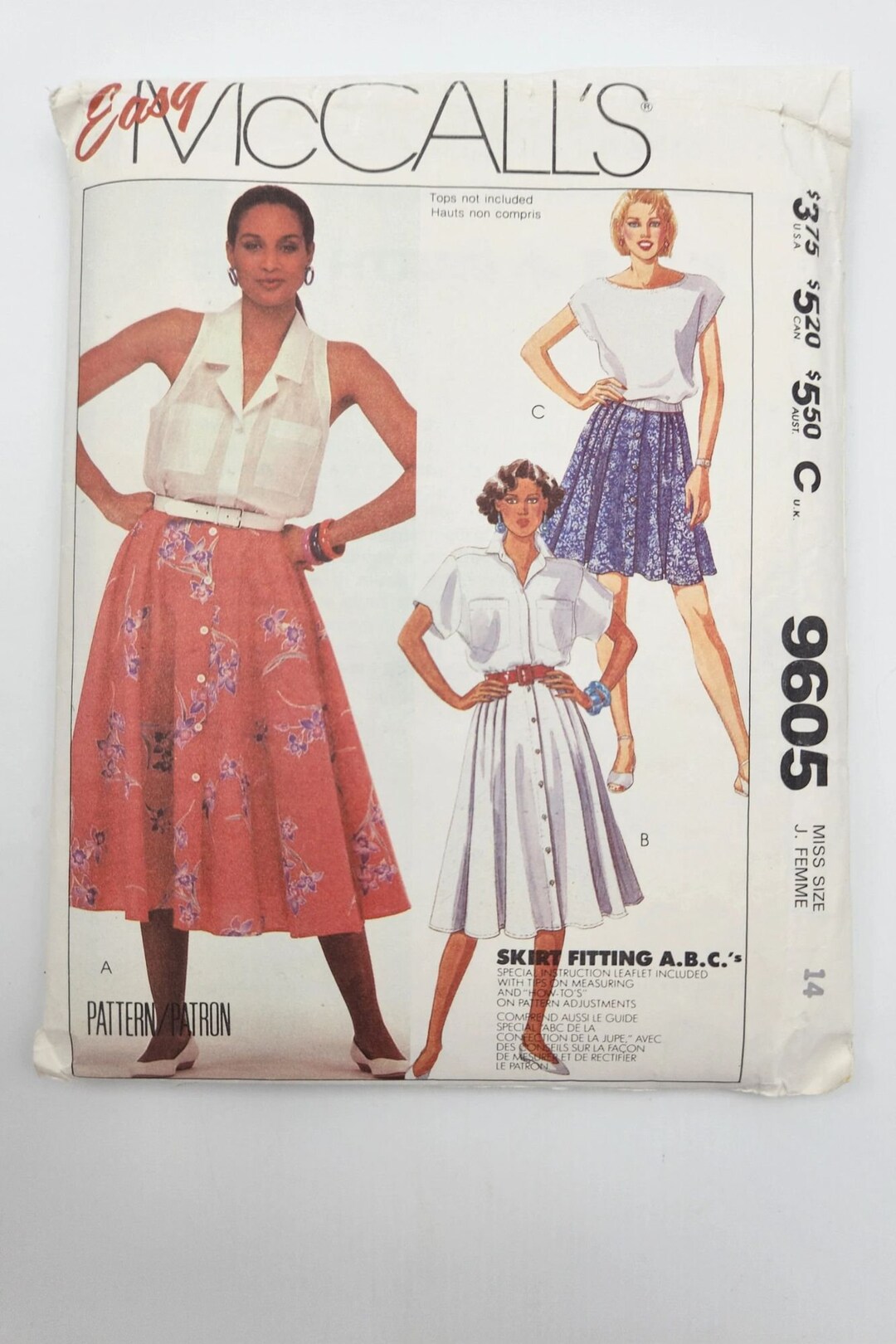Mccall's Skirt Sewing Pattern 9605 Skirt Sewing Pattern Woman's Skirt ...