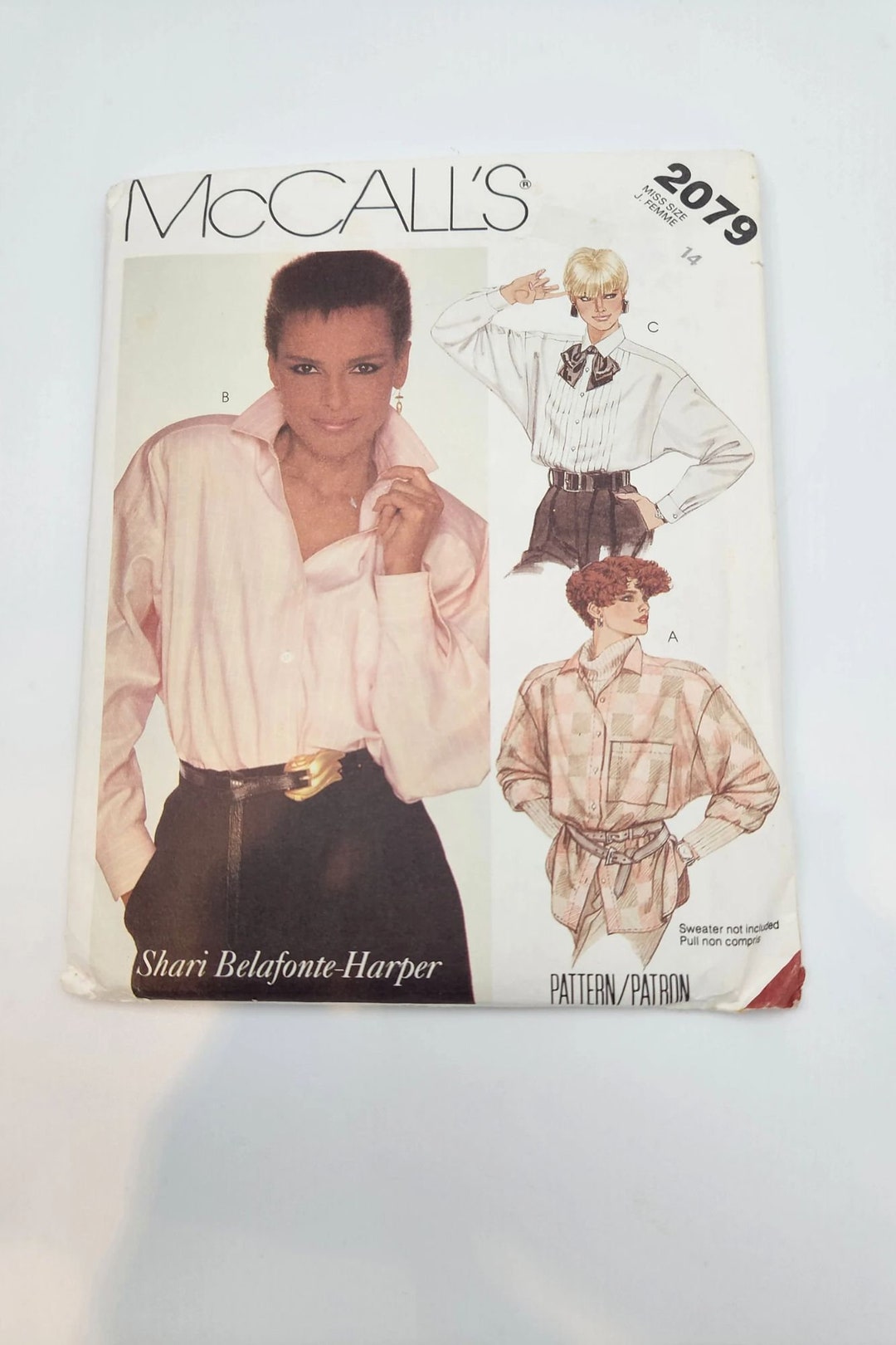 Mccall's Sewing Pattern 2079 - Vintage Shirt Sewing Pattern With 3 ...