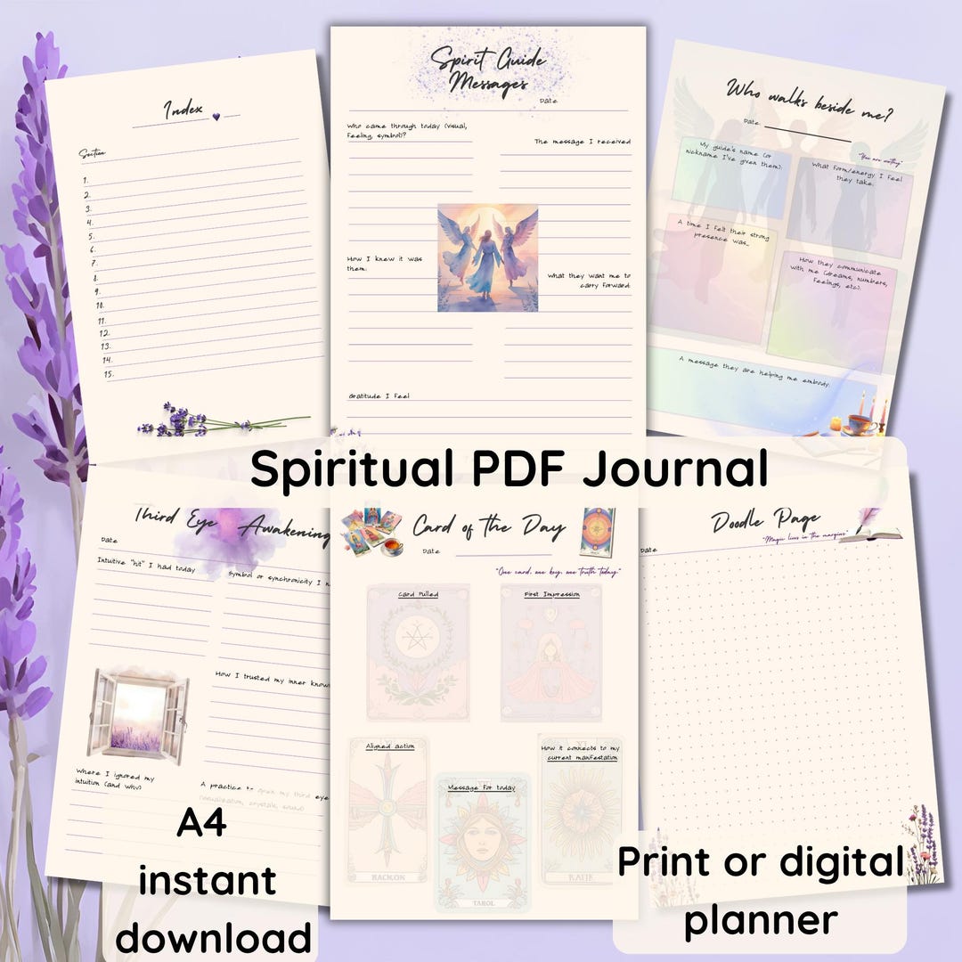 Spiritual & Tarot Planner PDF Printable | Oracle Card Reflection ...