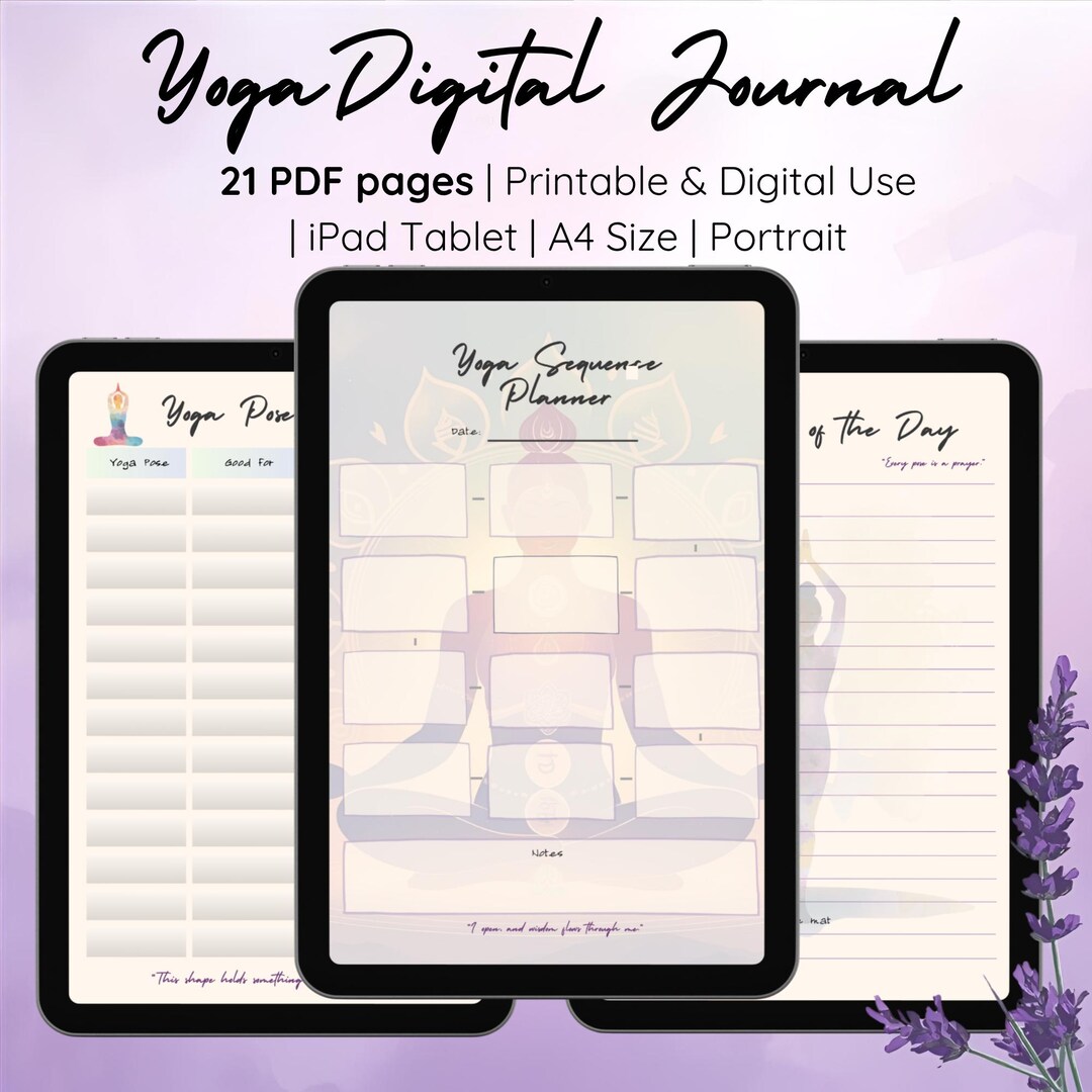 Yoga & Meditation Journal Printable PDF | Pose Tracker, Chakra ...