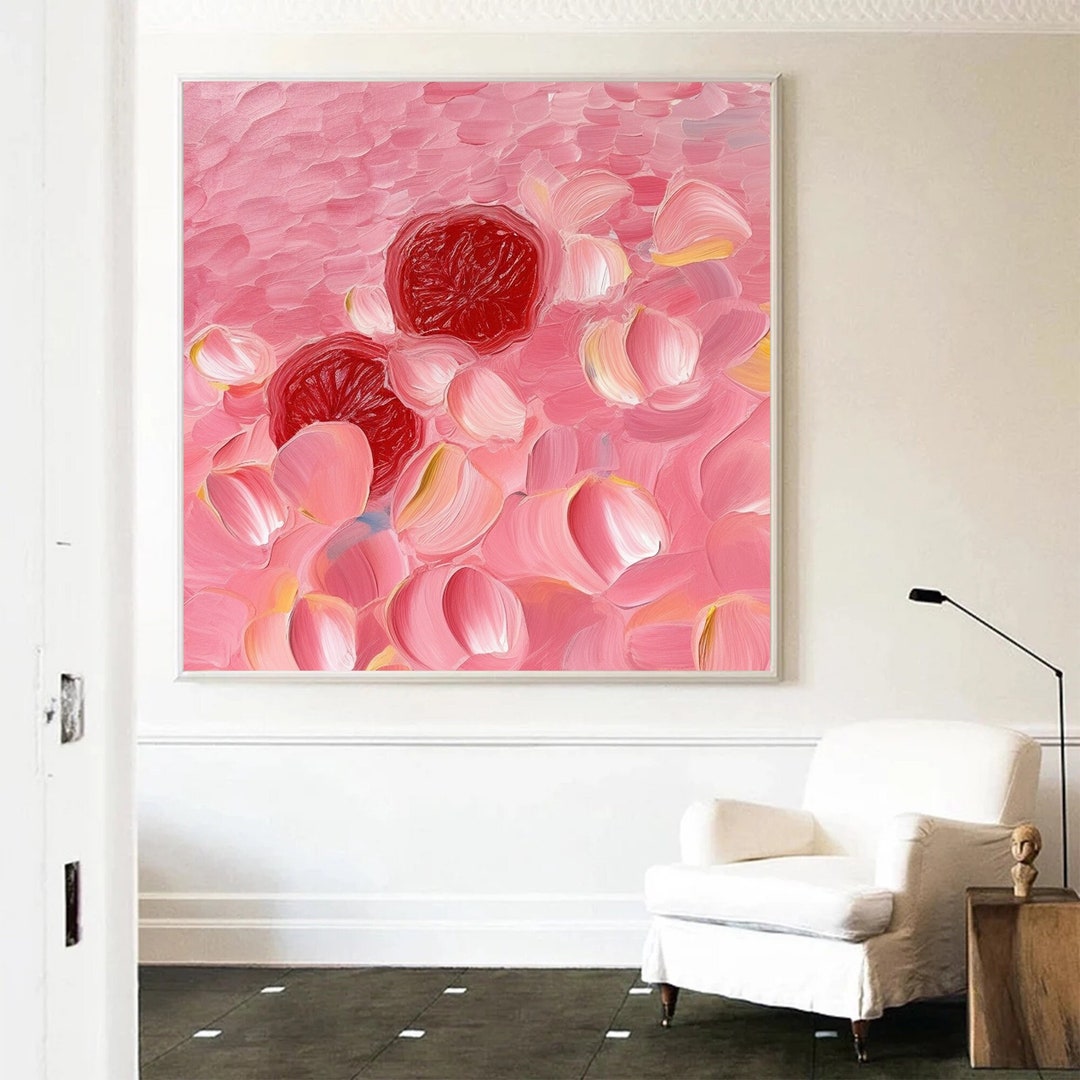 Pink Abstract Art Pink Texture Painting Large Pink Wall Art - Etsy