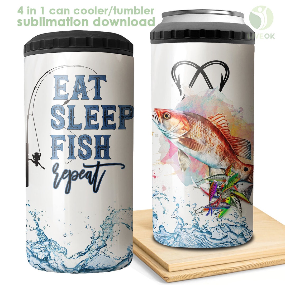 4 in 1 Can Cooler Eat Sleep Fish Repeat Fishing 4 in 1 Cooler - Etsy