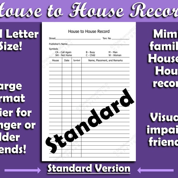House to House Record Jw - Etsy