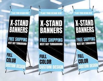 Gold Glitter Anniversary X Stand Banner, Custom Birthday Banner, Step ...