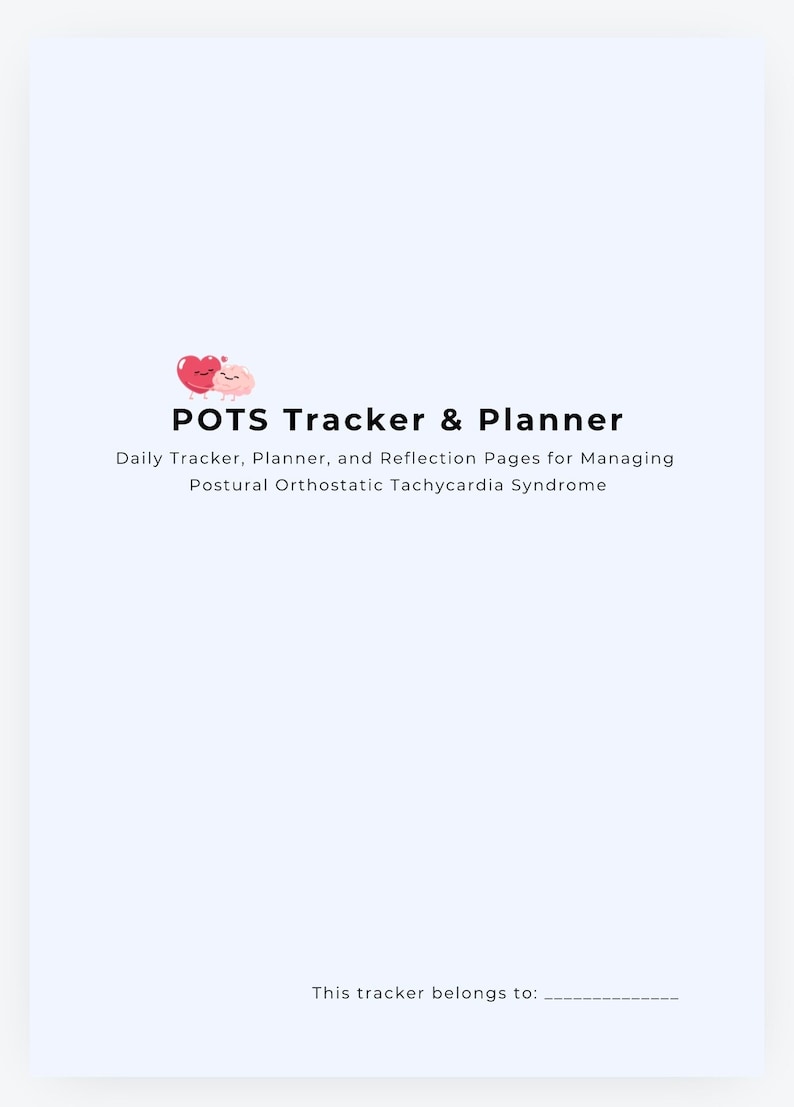 Printable POTS Management Tracker | PDF for Symptom & Routine Tracking ...