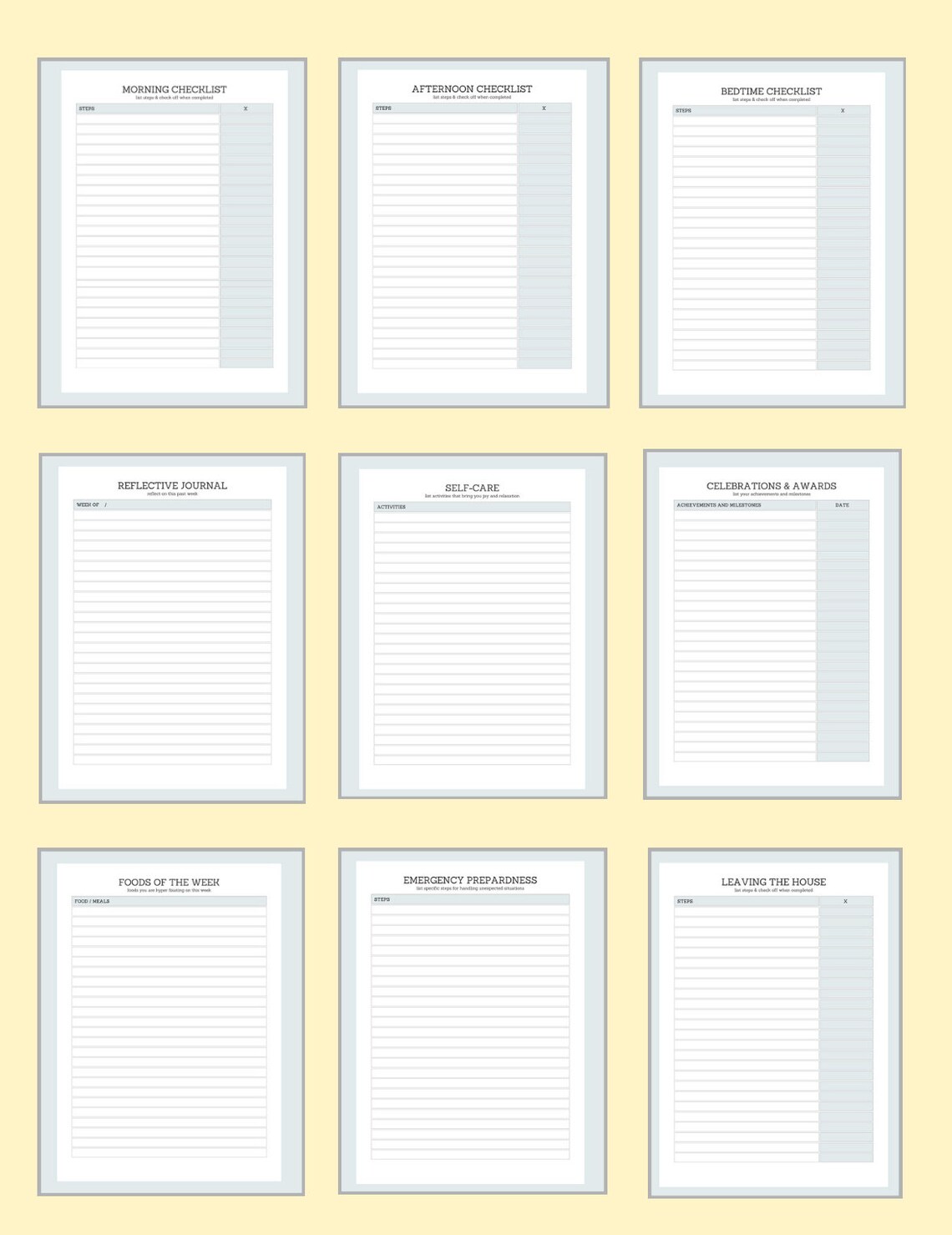 Autistic Adult Daily Living Worksheets Bundle - Etsy