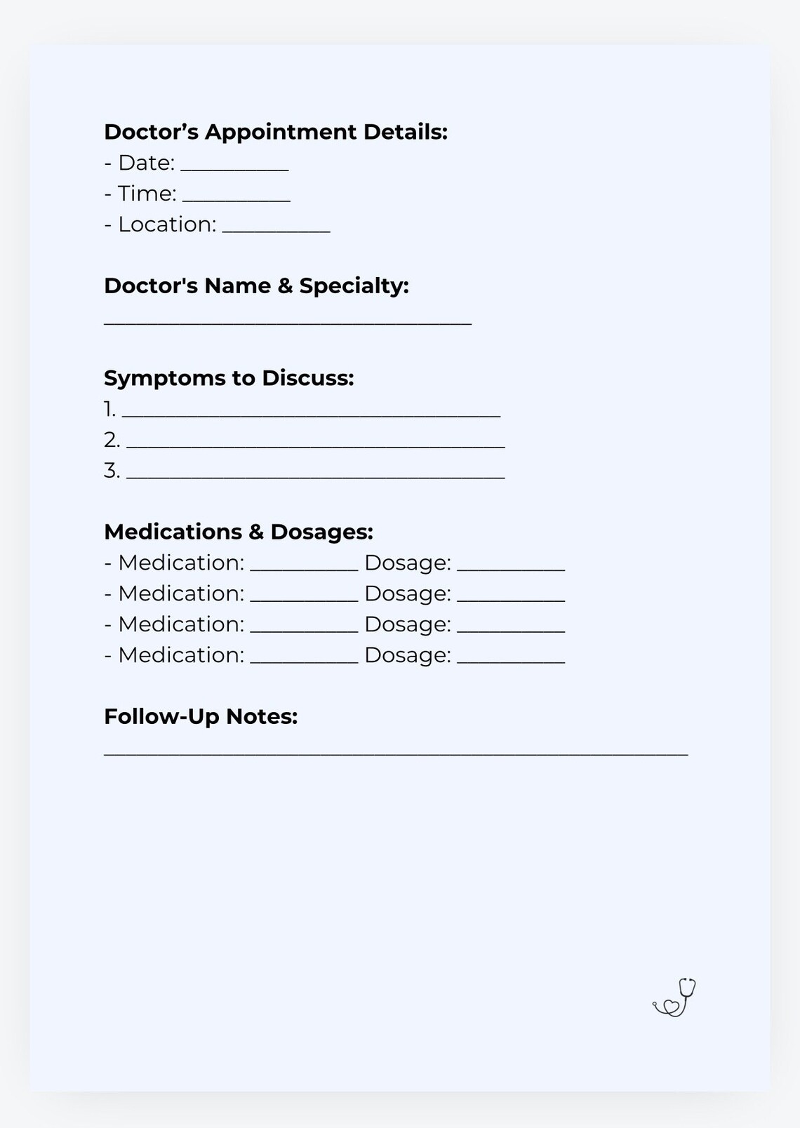 Printable POTS Management Tracker | PDF for Symptom & Routine Tracking ...