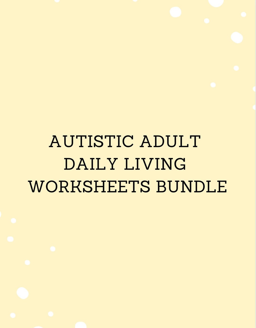 Autistic Adult Daily Living Worksheets Bundle - Etsy