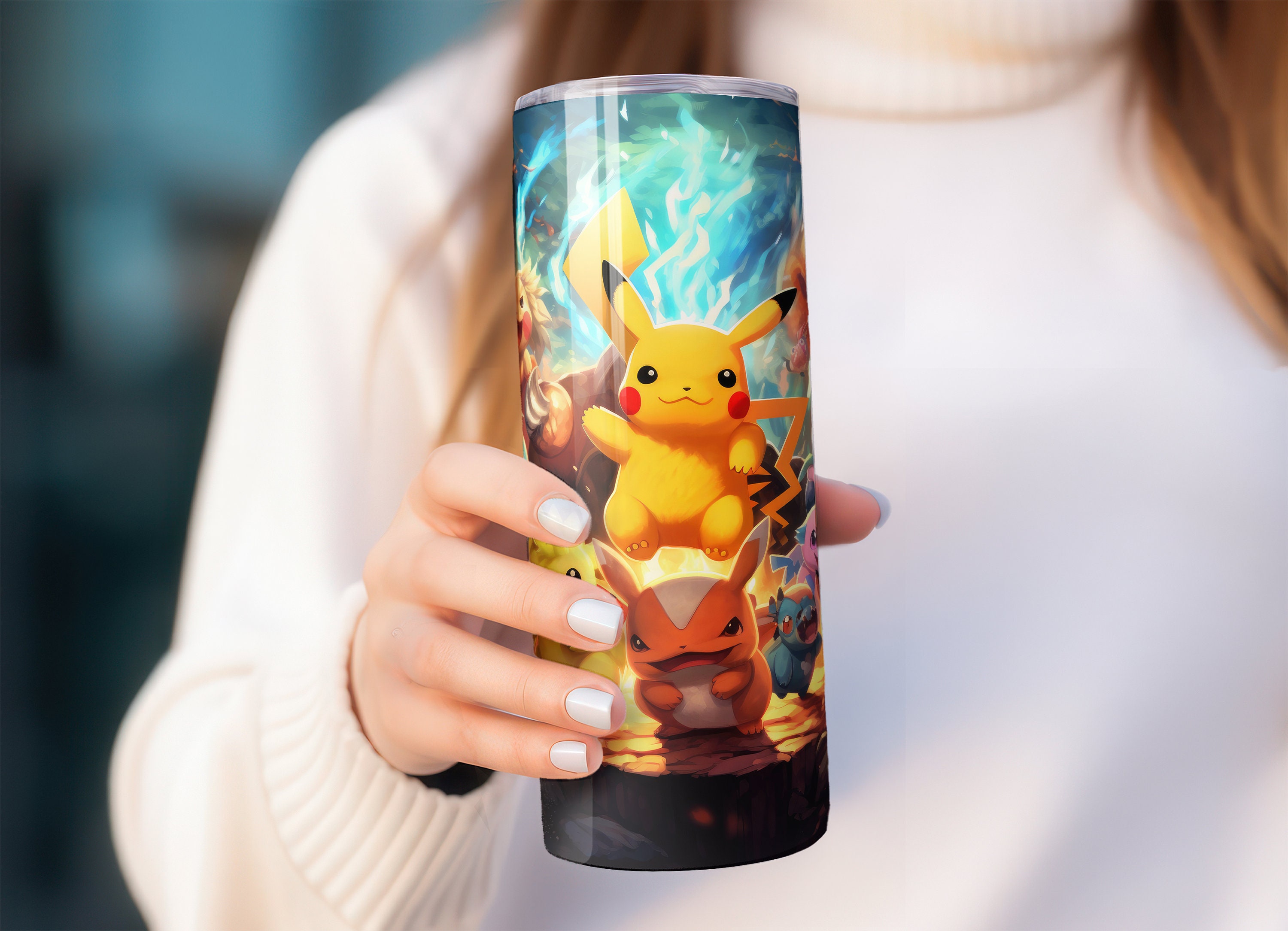Pokemon 20 Oz Sublimation Tumbler Design, 9.3 X 8.2 Straight Skinny ...