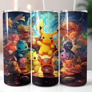 Pokemon 20 Oz Sublimation Tumbler Design, 9.3 X 8.2 Straight Skinny ...