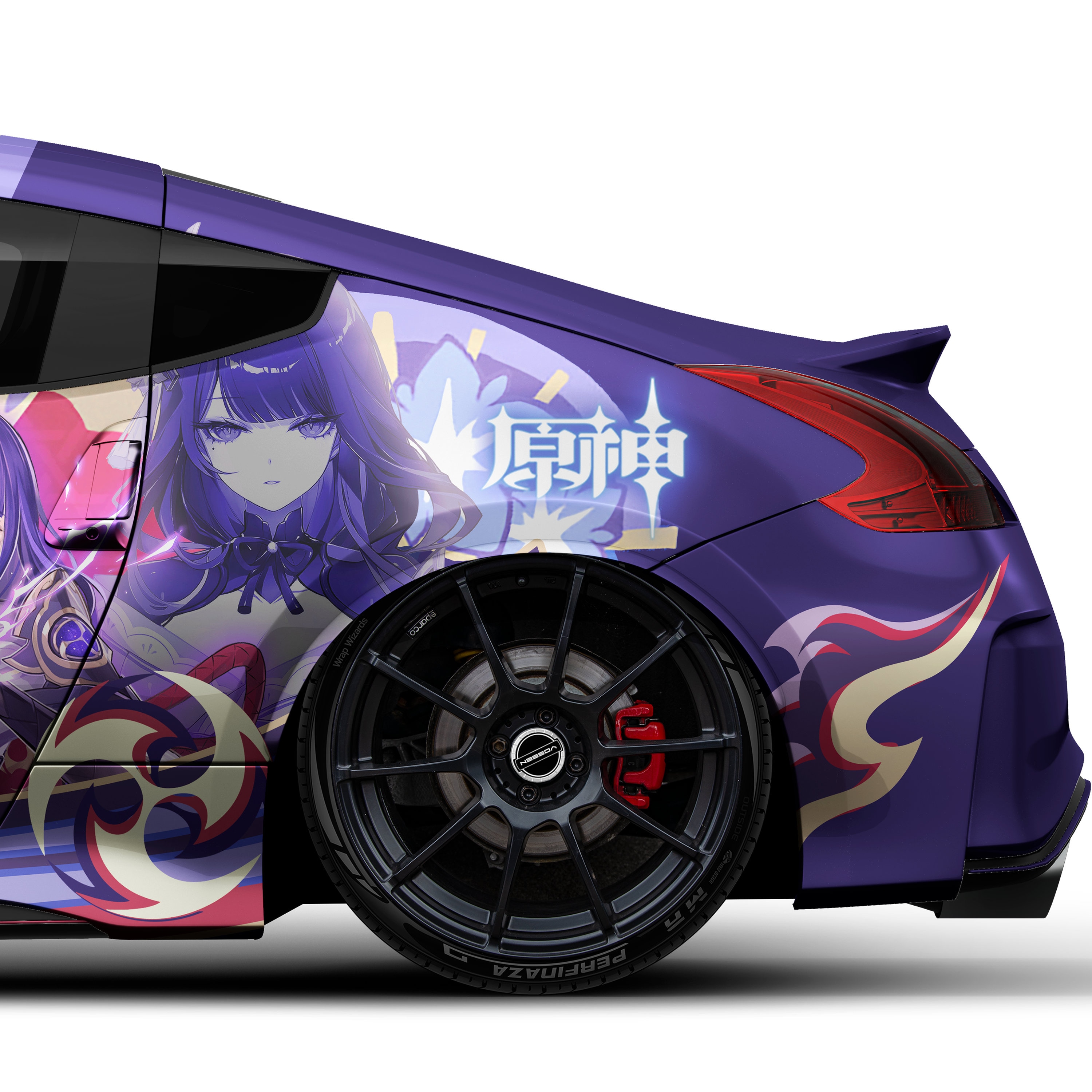 Genshin Impact Raiden Shogun Car Sides Wraps ITASHA Anime Stickers ...