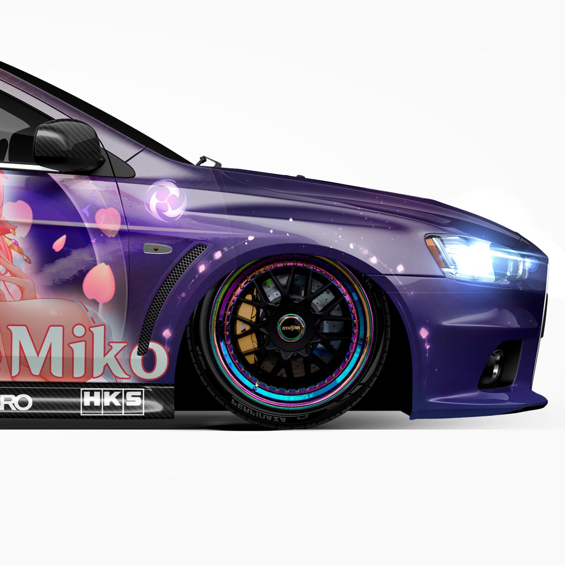 Genshin Impact Raiden Shogun & Yae Miko Anime Car Wraps ITASHA Stickers ...