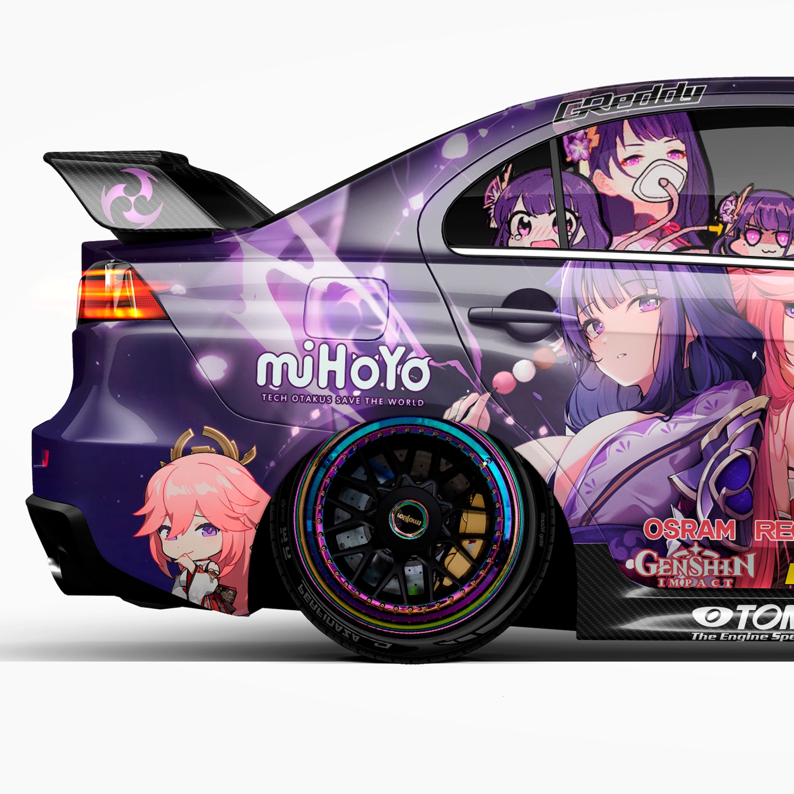 Genshin Impact Raiden Shogun & Yae Miko Anime Car Wraps ITASHA Stickers ...