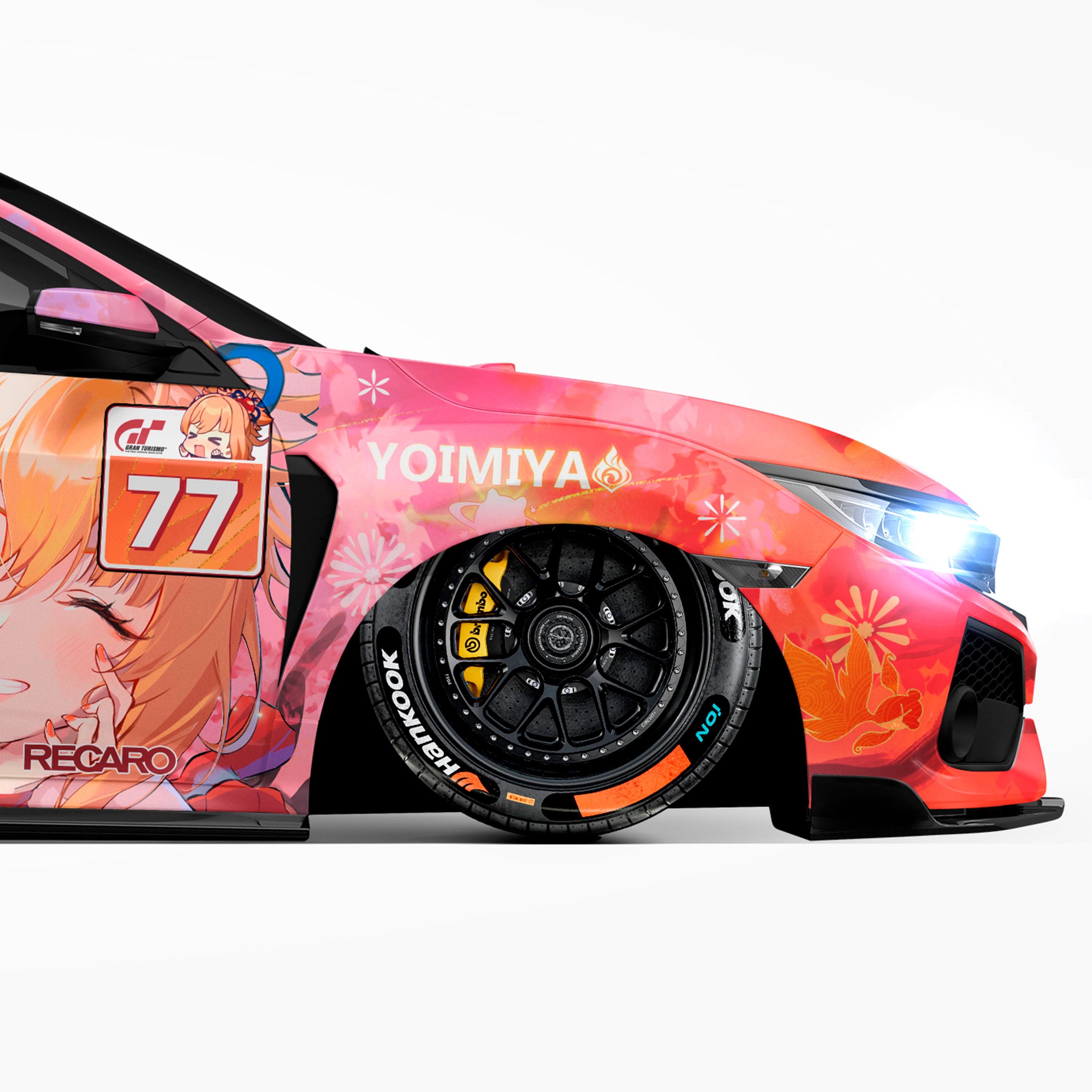 Genshin Impact Yoimiya Anime Car Wraps ITASHA Stickers Decals Made With ...