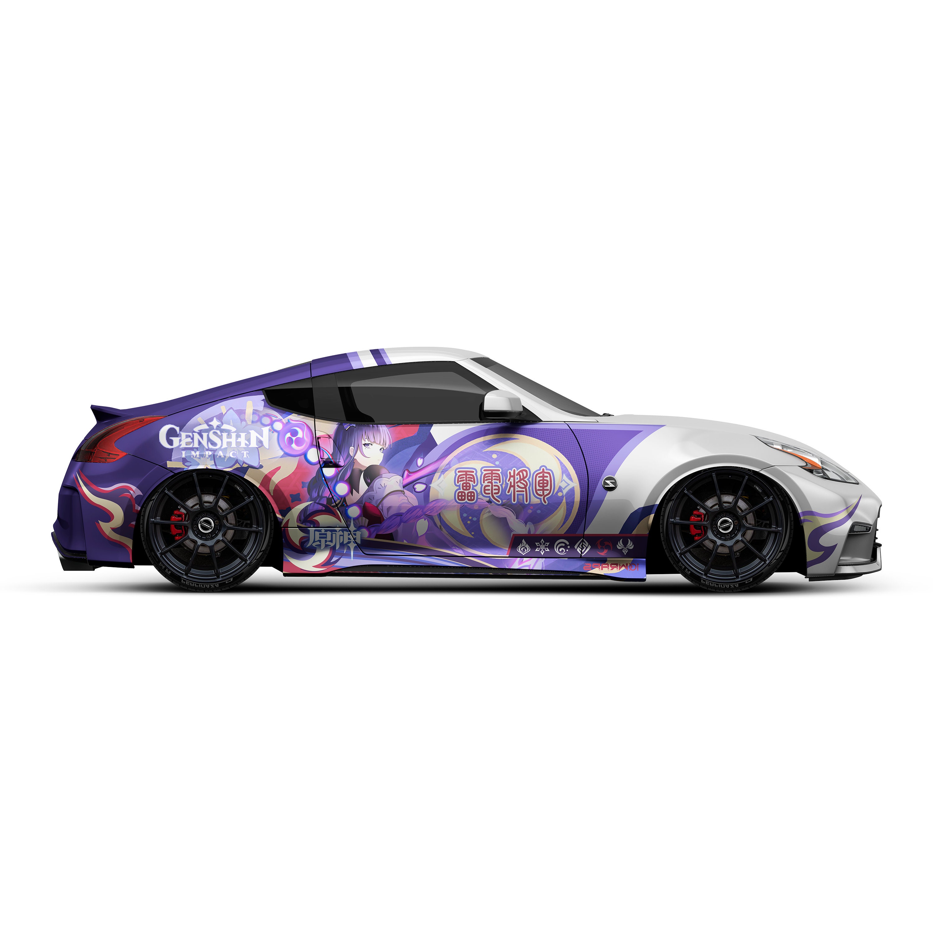 Genshin Impact Raiden Shogun Car Sides Wraps ITASHA Anime Stickers ...