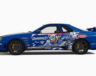 Gundam 01 Car Both Sides Wrap ITASHA Anime Stickers Decals Made With ...