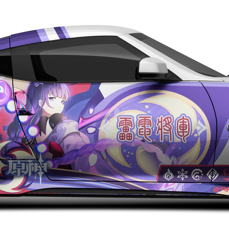 Genshin Impact Raiden Shogun Car Sides Wraps ITASHA Anime Stickers ...