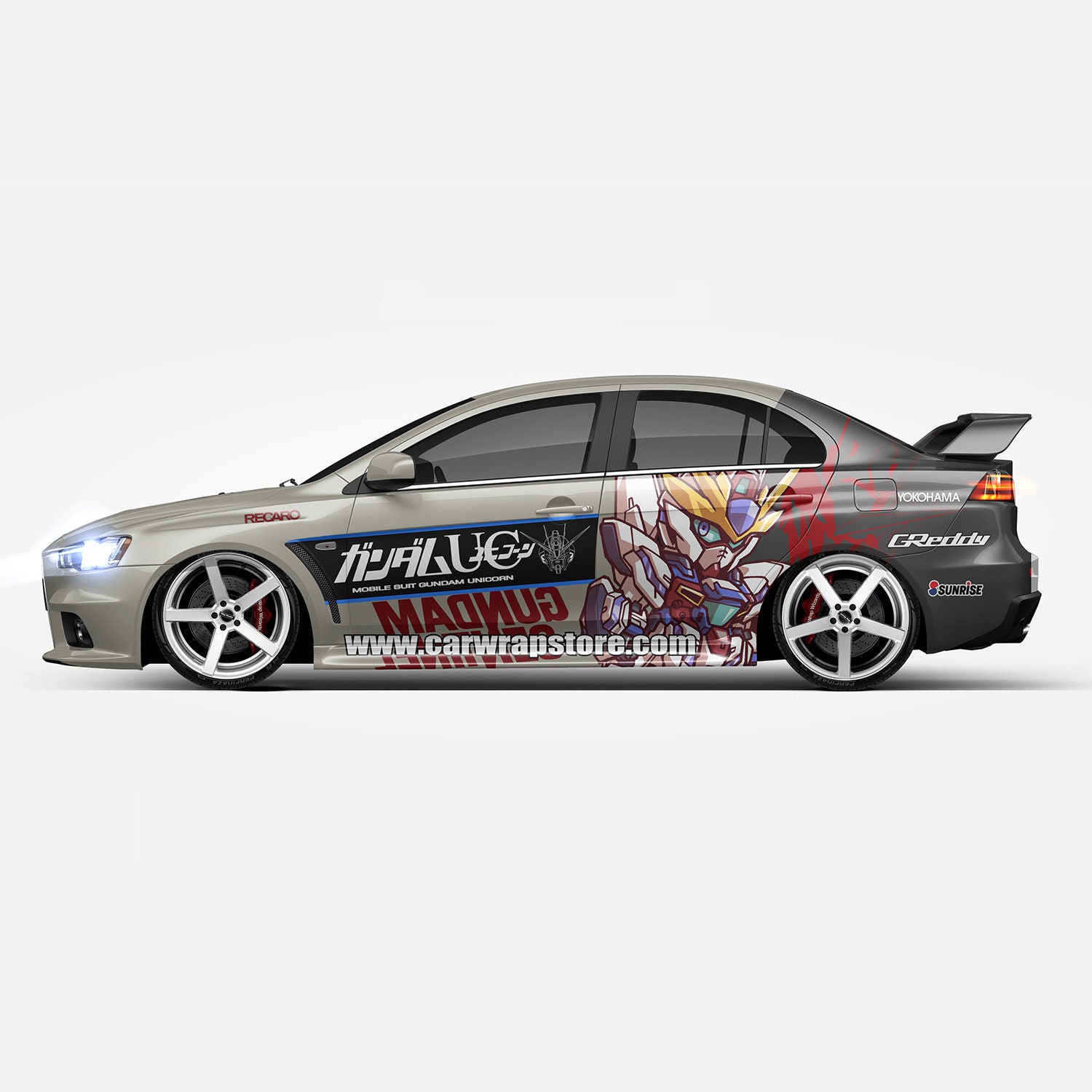 Gundam 12 Car Both Sides Wrap ITASHA Anime Stickers Decals Made With ...