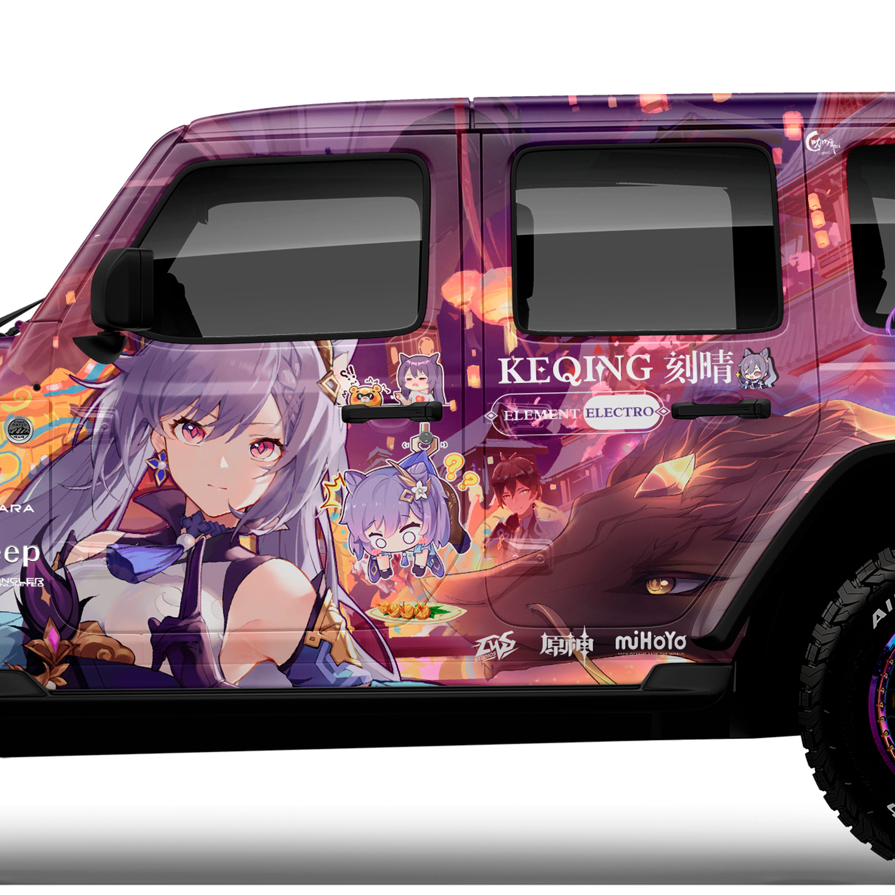 Genshin Impact Keqing Full Car Wraps ITASHA Stickers Decals Made With ...