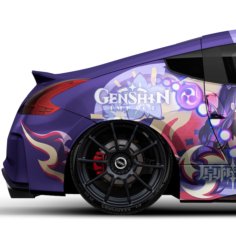 Genshin Impact Raiden Shogun Car Sides Wraps ITASHA Anime Stickers ...