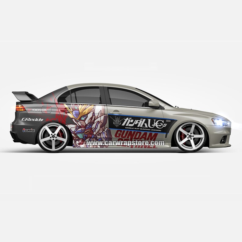 Gundam 12 Car Both Sides Wrap ITASHA Anime Stickers Decals Made With ...