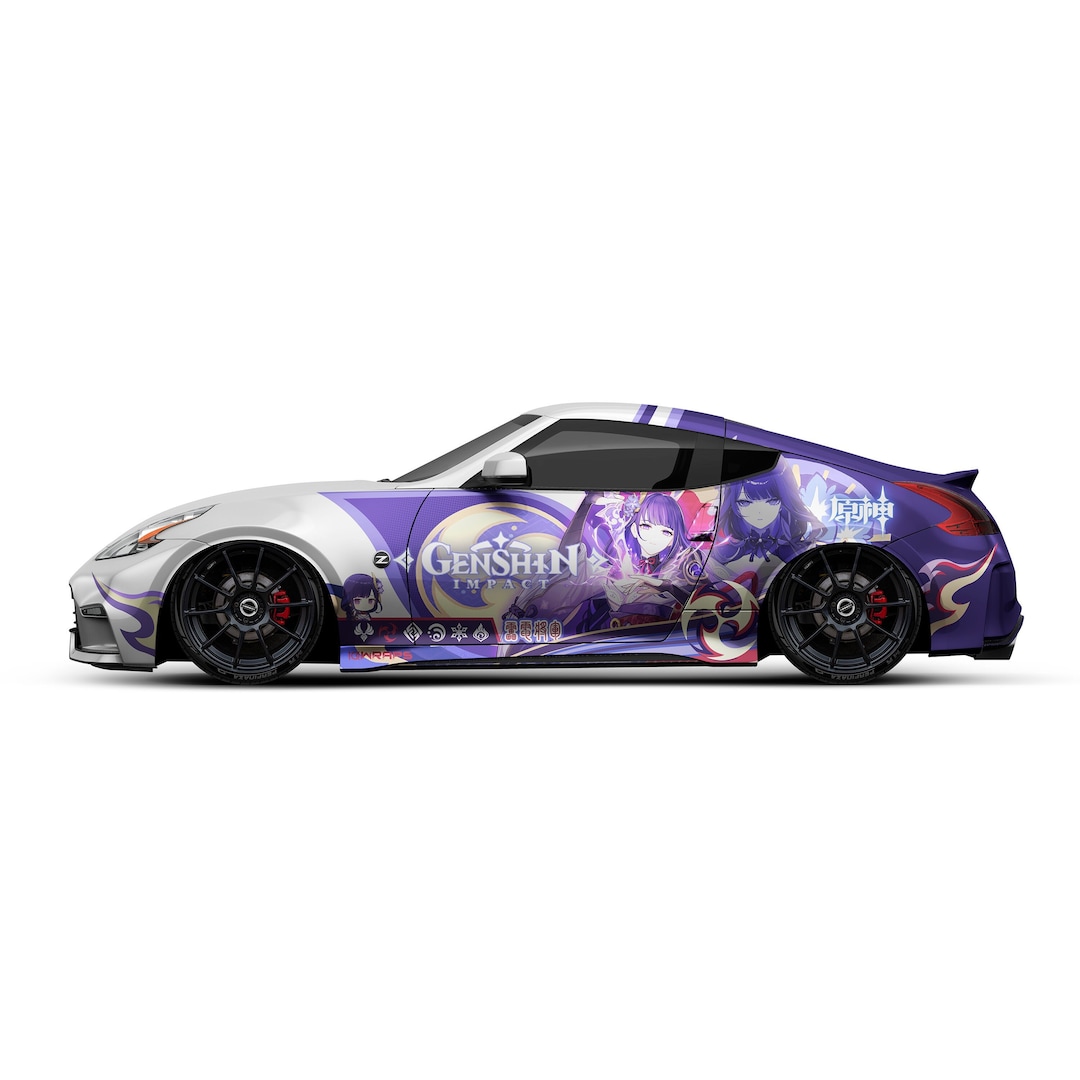 Genshin Impact Raiden Shogun Car Sides Wraps ITASHA Anime Stickers ...