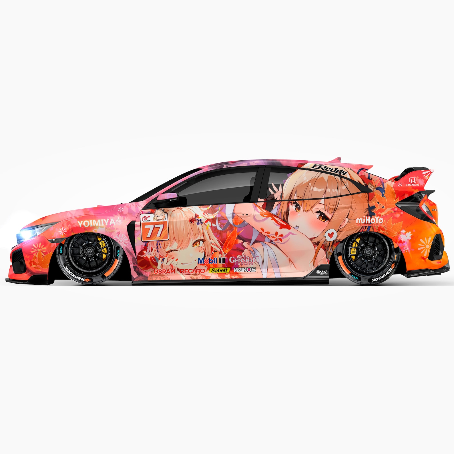 Genshin Impact Yoimiya Anime Car Wraps ITASHA Stickers Decals - Etsy ...