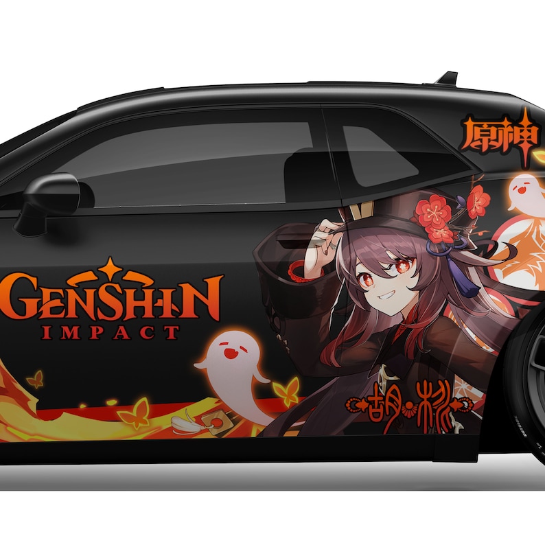 Genshin Impact Hu Tao Car Sides Wraps ITASHA Anime Stickers Decals Made ...