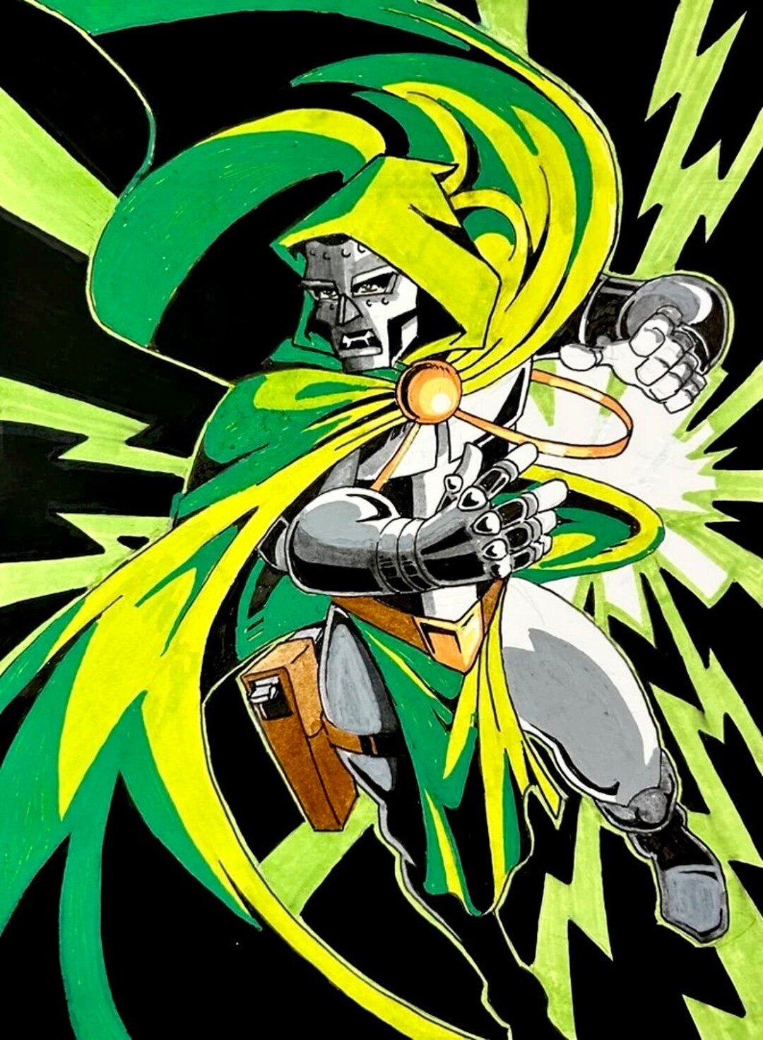 Dr Doom Original Art W/print & Sketchcard - Etsy