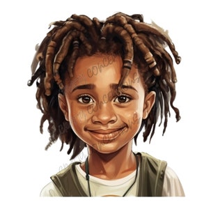 Cute Little Black Boy Illustration V.20 6 PNG Bundle, Hoody, Hat ...
