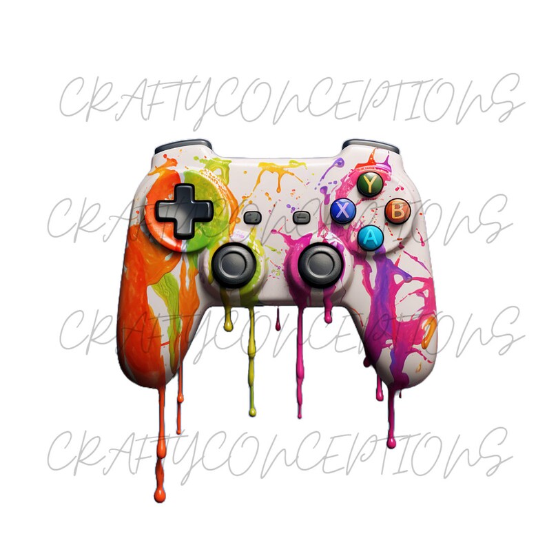 Melting Game Controller Clipart Bundle, Colorful PNG Graphics (digital ...