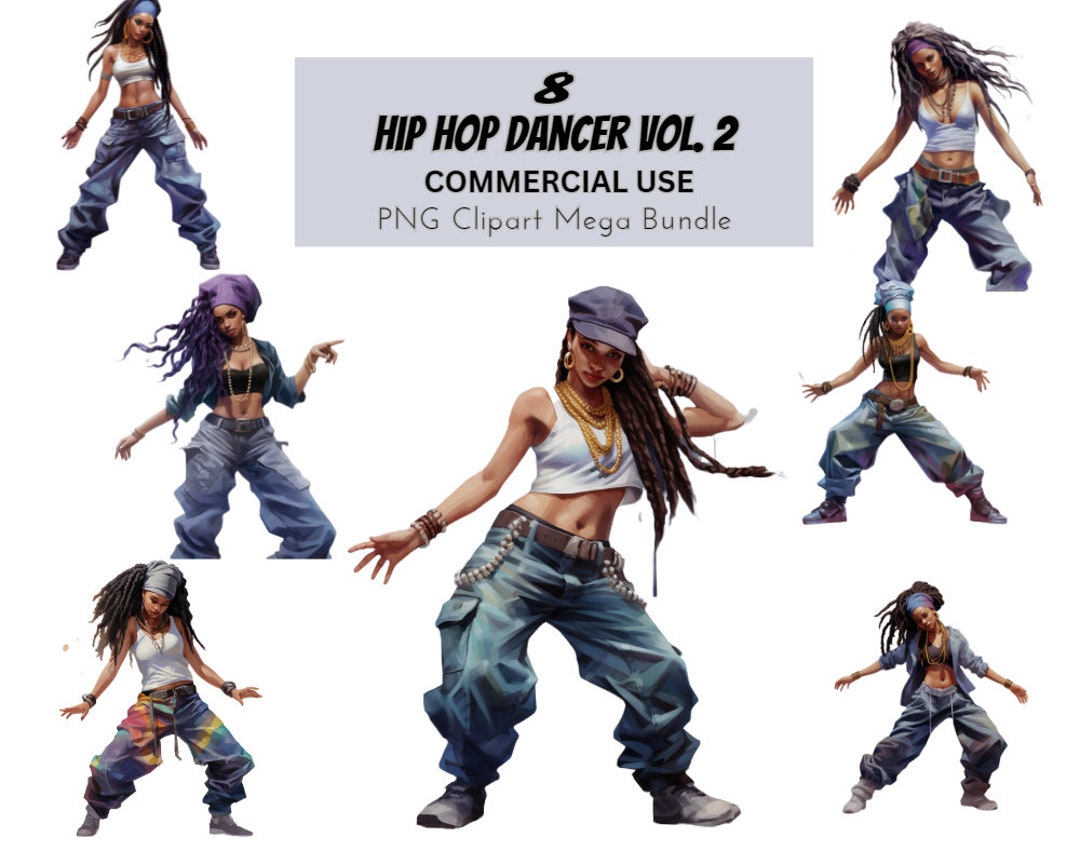 Hip Hop Dancing V.2 PNG Bundle, Braids, Fashion Style, Black Girl Magic ...