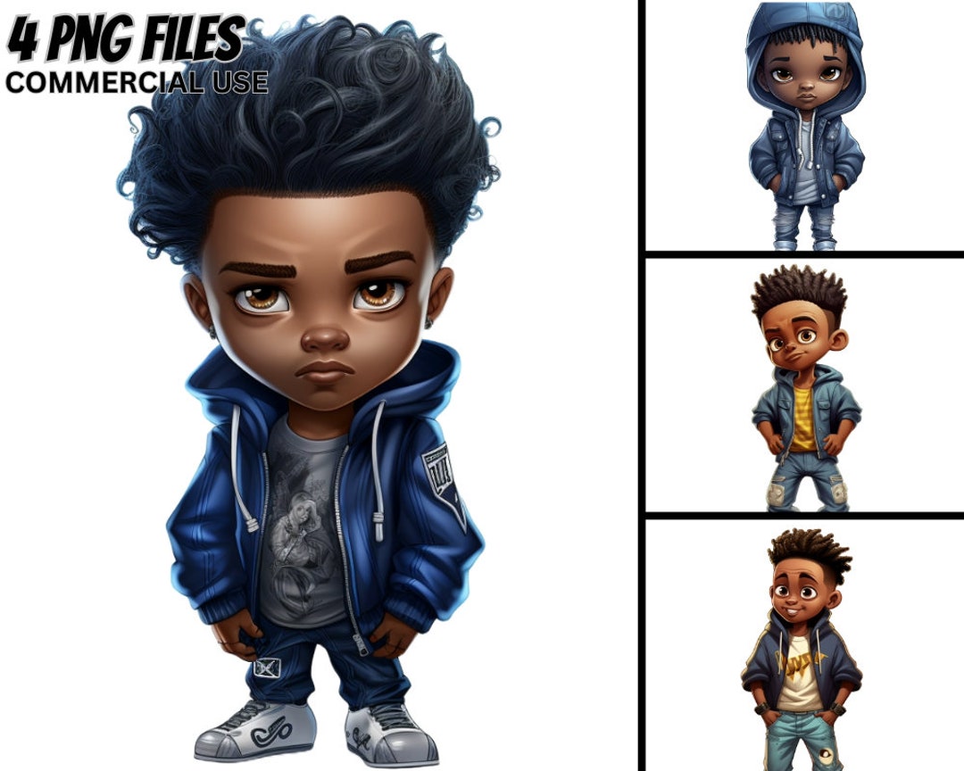 Cute Little Black Boy Illustration V.12, PNG Bundle, Hoody, Hat ...