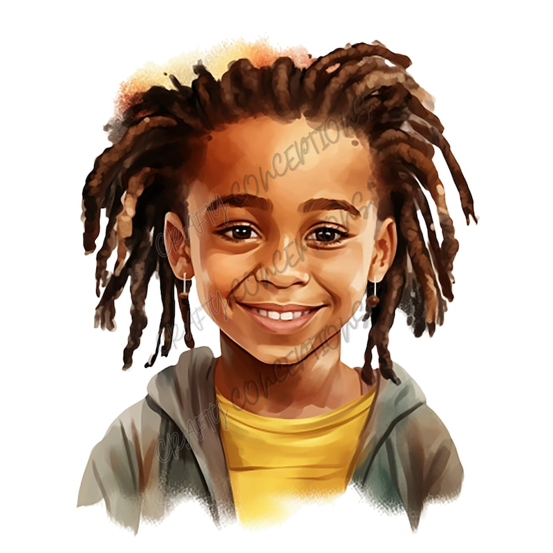 Cute Little Black Boy Illustration V.21 5 PNG Bundle, Hoody, Hat ...