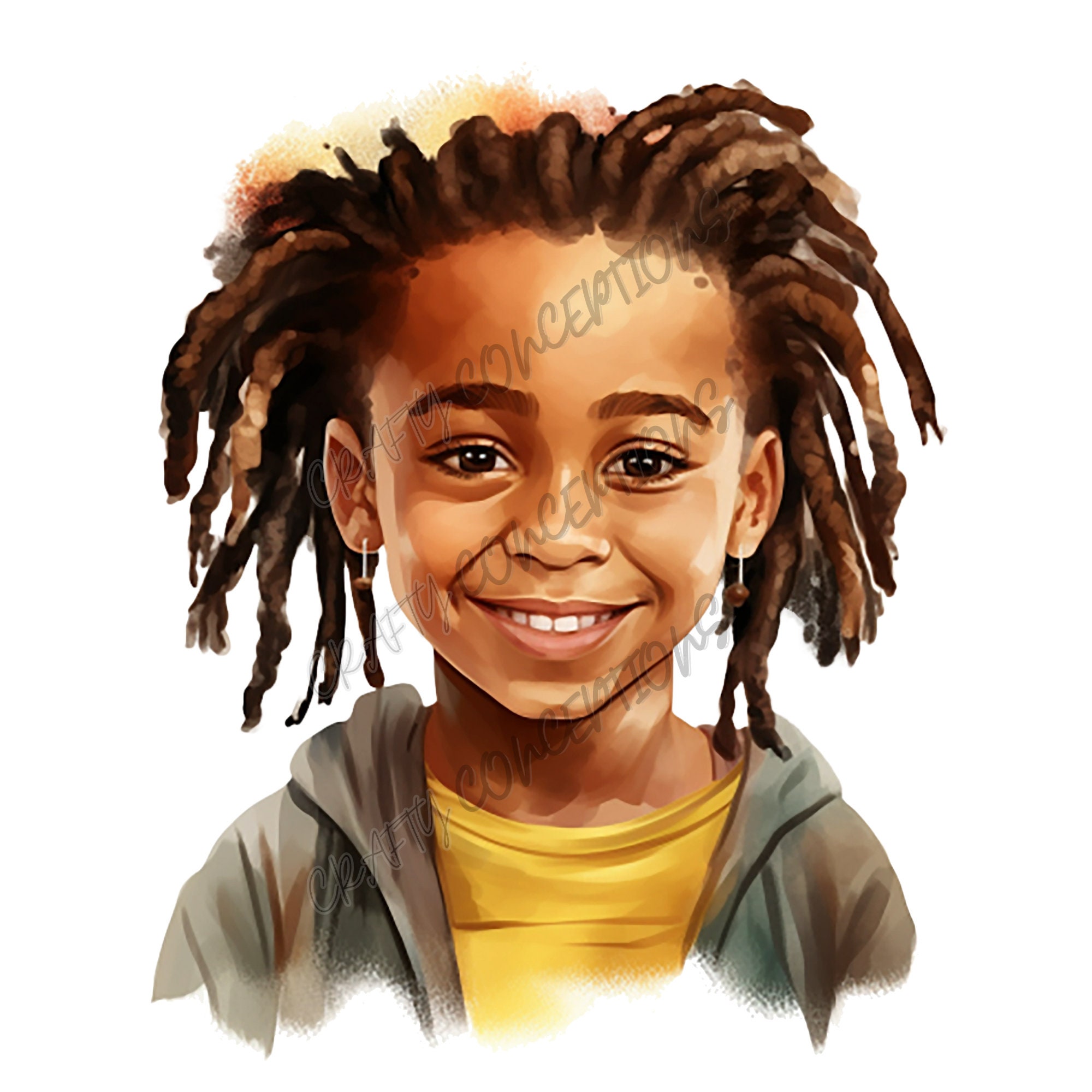 Cute Little Black Boy Illustration V.21 5 PNG Bundle, Hoody, Hat ...