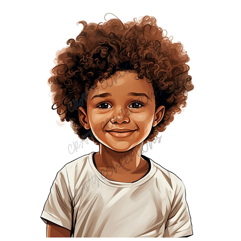 Cute Little Black Boy Illustration V.21 5 PNG Bundle, Hoody, Hat ...