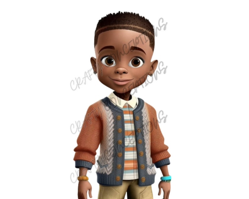Black Boy Clipart Mega Bundle, Afro Kids Illustrations (88 PNG ...