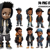 Stick Figure African Americn Boy 2 Watercolor PNG Artwork Digital File ...